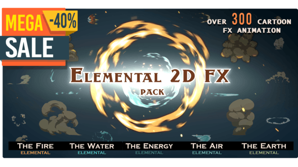 Elemental 2D FX pack [300 elements] v.05 9673890 – Advope Store
